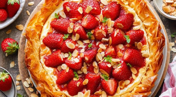 Tarte aux fraises : cette version en pâte filo reste croustillante ...